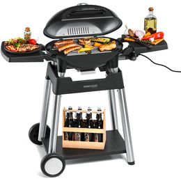 Rommelsbacher Elektrogrill "BBQ 4100/S", schwarz, B:116cm H:98cm T:56cm, Kontaktgrill_Standgrill_Tischgrill_Teppanyakigrill, BARBECUE GRILL MIT GRILLWAGEN