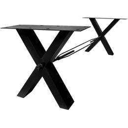 Tischbein Sit, grau (antikschwarz), B:80cm H:73cm T:15cm, Tischbeine, Tischbein, im Industrial-Stil
