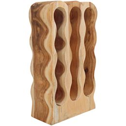 Weinregal Sit, beige (natur), B:39cm H:66cm T:18cm, Massivholz, Regale, mit Flaschenhalterung