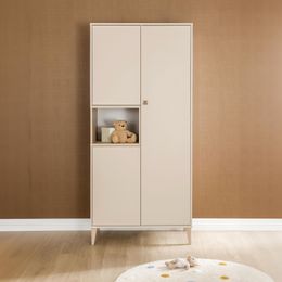 Kleiderschrank Paidi "MILA & BEN Steiff by Paidi in Beige, 3 Türen mit Push-to-open", beige (cashmere, beige, scandinavian, wood), B:94,8cm H:205,8cm T:58,2cm, Spanplatte, Schränke, inkl. Kleiderstangen und Einlegeböden, Massivholz-Füße, Soft-Close