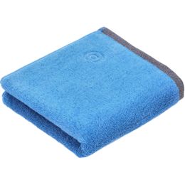 Handtuch Bugatti "Prato", blau (blau moon), B:50cm L:100cm, Walkfrottee, Obermaterial: 100% Baumwolle, Handtücher, Uni Farben, mit melierter Optik im Saum