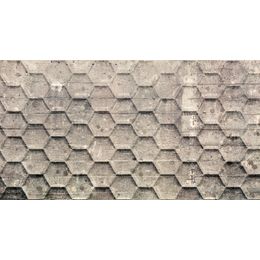Fototapete ARCHITECTS PAPER "Atelier 47 Honeycomb 2", beige (beige, hellgrau), B:5m L:2,7m, Vlies, Tapeten, 3D Fototapete Grafisch 200 g Vlies Premium Tapete Steinoptik