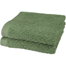 Handtücher Ross "Harmony", grün (piniengrün), B:50cm L:100cm, Frottier, Baumwolle, Handtücher, 100 % Baumwolle, Hoch Tief Struktur, viele Farben