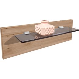 Aufsatzpaneel Wiemann "Bern", braun (bianco, eiche dekor), B:50cm H:20cm T:12cm, Holzwerkstoff, Sicherheitsglas ESG, M&ouml;belaufs&auml;tze, wahlweise mit LED-Beleuchtung