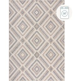 Teppich FLAIR RUGS "Beckett", natur, B:116cm H:4mm L:170cm, Wolle, Teppiche, Waschbarer Geometrischer Teppich, Wohnzimmer, Schlafzimmer, Esszimmer