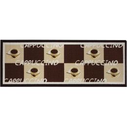 Küchenläufer ANDIAMO "Coffee" Gr. 11, braun (cappuccino), B:67cm H:5mm L:180cm, Kunstfaser, Teppiche, Motiv Kaffee, mit Schriftzug, Küche, Kundenliebling