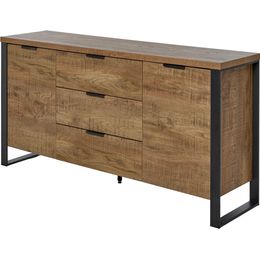 Sideboard Jahnke "LOOP SB 150", orange (mango), B:150cm H:76,2cm T:39,5cm, Holzwerkstoff, Sideboards, mit 2 Türen + 3 Schubladen, Breite ca. 150 cm