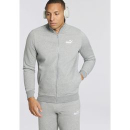 Trainingsanzug Puma "ESS SWEAT SUIT FL", Herren, Gr. M, grau (medium gray heather), Fleece, Obermaterial: 66% Baumwolle, 34% Polyester, bedruckt, regular fit, Sportanzüge