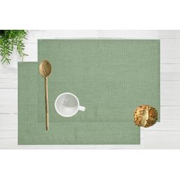 Platzset my home "Aolva", grün (matte grün), B:45cm L:30cm, Obermaterial: 100% Polyester, Platzsets, 45 x 30 cm, Strukturiert, modern, basic, Esszimmer, Wohnzimmer, Deko