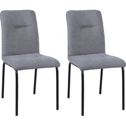 Polsterstuhl Inosign "Marla", schwarz (hellgrau, schwarz, schwarz), B:44,5cm H:87cm T:55,5cm, Polyester, Stühle