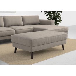 Polsterhocker Trendmanufaktur "Lumber Jack", grau (taupe grau), B:123cm H:44cm T:74cm, 100% Polyester, Hocker, Polsterhocker, in moderner Optik, mit extra hohen F&uuml;&szlig;en