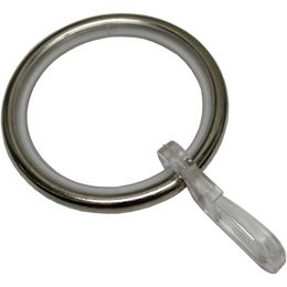 Gardinenring Gardinia "mit Gleiteinlage" Gr. 1, silber (edelstahlfarben), 10 Stk., Gardinenbefestigungen, Serie Gardinenstangen Set 1-Lauf Zylinder Ø 22/25 mm