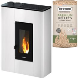 Pelletofen FreePoint "»Atrium 5« Weiß", transparent (weiß), Kaminöfen
