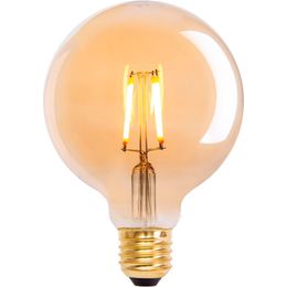 N&auml;ve N&Auml;VE LED-Leuchtmittel "Dilly", Energieeffizienz: G (A-G), gelb (amber), L:13,5cm &Oslash;:9,5cm, Leuchtmittel, Set of 3 LED bulbs, E27/4.1W "Dilly" Reto Kugel, Deko Globlampe