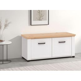 Schuhbank Home Affaire "Valencia", weiß (weiß matt), B:103,5cm H:47,5cm T:41cm, MDF, Spanplatte, Sitzbänke