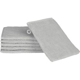 Waschhandschuh Ross "Sensual Skin", grau (chromfarben), B:16cm L:22cm, Frottier, Handtücher, mit Aloe-Vera-Öl veredelt