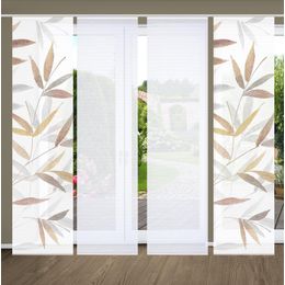Schiebegardine HOME IN GREEN "RANDOW" Gr. 1, bunt, B:60cm H:245cm, Polyester, Gardinen, SET DIGITALDRUCK,BAMBUSOPTIK RECYCELT