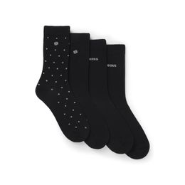 Socken BOSS "4P RS GiftShine", Damen, Gr. 36-42, schwarz 001, Baumwollmischung, normal, Socken, verstärkte Fersen- und Zehennaht, Rippbündchen