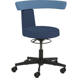 mayer Sitzmöbel Drehhocker MAYER SITZMÖBEL "Funktionsdrehhocker 1263", blau (dunkelblau, hellblau), B:64cm T:60cm, 100% post-consumer recyceltes Polyester, Hocker