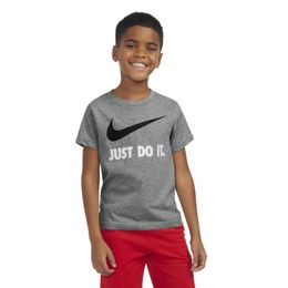 T-Shirt Nike Sportswear "NKB SWOOSH JDI Short -Sleeve TEE - für Kinder", Kinder, Gr. 7 (122), grau (grau, meliert), Obermaterial: 60% Baumwolle, 40% Polyester, Rundhals, Shirts, für Kinder