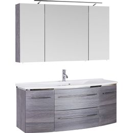 Badmöbel-Set SAPHIR "3040", grau (kastanie graphit, kastanie graphit), B:120cm, Kastenmöbel-Sets, Breite 120 cm