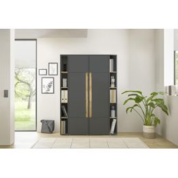 Büromöbel-Set Inosign "CiTY/GiRON", grau (anthrazit), B:140cm H:200cm T:40cm, Arbeitsmöbel-Sets