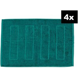 Badematte done. "DAILY UNI 4er-Set", grün (dunkelgrün), H:5mm, Baumwolle, Badematten, Badvorleger aus 100% Baumwolle