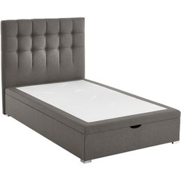 Boxbett "Riona, erweiterbar zu Doppel- und Familienbett", grau (dunkelgrau), B:122cm L:212cm, 100% PES, ATLANTIC HOME COLLECTION, Komplettbetten, wahlweise mit 120x200cm Taschen-Federkernmatratze oder ohne Matratze