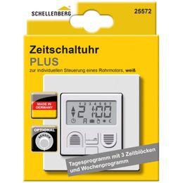 Schalter Schellenberg "Plus zur Rollladensteuerung von Rohrmotoren Standard und Plus", weiß, B:8cm H:8cm, Schalter, mit Display und Wandtaster, Unterputzmontage, weiß