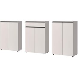 Büromöbel-Set Germania "Lemont", braun (kaschmir), B:273cm H:120cm T:40cm, Kunststoff, Metall, Spanplatte, Arbeitsmöbel-Sets, Set bestehend aus 2 Aktenschränke 4040 und 1 Aktenschrank 4041