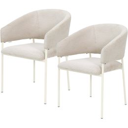 Armlehnstuhl Tom Tailor HOME "EMBRACE ARMCHAIR", soft beige, off, weiß, off, weiß, B:51cm H:81,5cm T:57,5cm, Metall, Stoff, Stühle, Esszimmerstuhl, mit Armlehnen, 4-Fußgestell, Rückenausschnitt