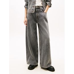 Loose-fit-Jeans Tommy Jeans "CHARLIE MR LOOSE WIDE RWB DI6078", Damen, Gr. 27, Länge 32, denim grau, Denim/Jeans, Obermaterial: 100% Baumwolle, unifarben, lässig geschnitten, Jeans
