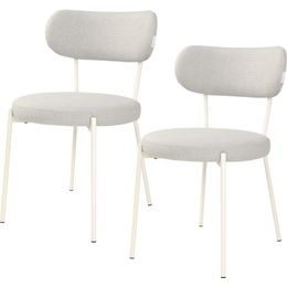 4-Fußstuhl Tom Tailor HOME "SOFT PAD CHAIR", washed linen, off, weiß, off, weiß, B:50cm H:81,5cm T:59cm, Metall, Stoff, Stühle, Esszimmerstuhl, 4-Fußgestell, mit Rückenausschnitt