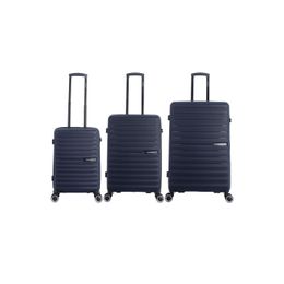 Koffer Saxoline "Fiesta", Gr. B/H/T: 51cm x 77cm x 30cm, blau (dunkelblau), Polypropylen, Koffer, aus Polypropylen