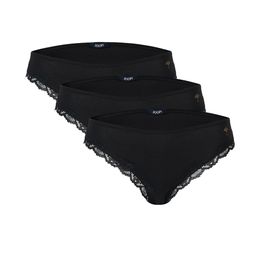 JOOP! Slip JOOP "Multipack", Damen, Gr. 40, schwarz, Obermaterial: 95% Baumwolle, 5% Elasthan, unifarben, körpernah, Unterhosen, mit elegantem Spitzenabschluss