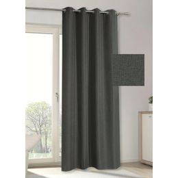 Vorhang my home "MAILAND", grau (anthrazit), B:140cm H:235cm, Polyester, Gardinen, blickdicht, verschiedene Farben, 140 x 235, Sicht- und Lichtschutz