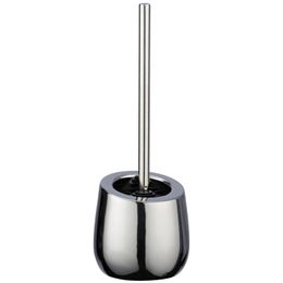 WC-Garnitur Wenko "Badi", grau (chrom), H:38cm L:13,5cm, Keramik, Reinigungsb&uuml;rsten, Keramik