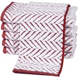 Gästehandtücher Ross "Sensual 9002", rot (vino, weiß), B:30cm L:50cm, Frottier, Obermaterial: 100% Baumwolle, Handtücher, im Zopfmusterstil