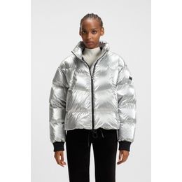Steppjacke HUGO BLUE "Fiorella", Damen, Gr. L, open miscellaneous 998, Web, Obermaterial: 100% Polyamid, glänzend, regular fit taillenbedeckt, angesetztes Bündchen, Jacken, in verkürzter Länge, Kordelzug im Saum