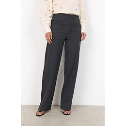 Schlupfhose soyaconcept "SC-VINJA 4", Damen, Gr. XL, N-Gr, schwarz earth melange comb, Jersey, Obermaterial: 50% Polyester, 48% Viskose, 2% Elasthan, meliert, lang, Hosen