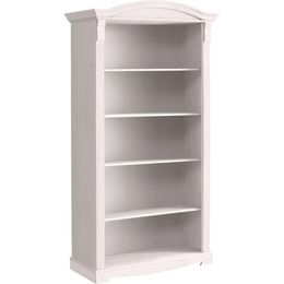 Standregal Home Affaire "Anna, Regal, Aktenregal, Bücherregal", weiß, B:96,4cm H:188cm T:37,3cm, Massivholz, Regale, aus massiver Kiefer, Breite 96 cm, mit schönen Details und Fräsungen