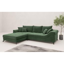 Ecksofa MR. COUCH, B:317cm H:93cm T:226cmmiami 12 grün, 90% Polyester / 10% Nylon, Wohnzimmer, Sofas, "Taylor, L-Form, wahlweise mit Kaltschaum",