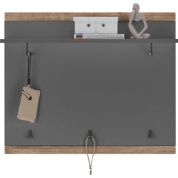 Garderobenpaneel "Lancaster Dielen", bunt (grau), B:100cm H:82,8cm T:26,6cm, Spanplatte, SET ONE BY Musterring, Garderobenpaneele, Inklusive Kleiderstangen und Haken, zwei Farben, B 100 x H 83 cm
