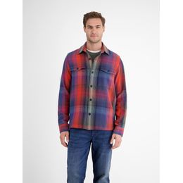 Langarmhemd Lerros, Herren, Gr. L, N-Gr, classic navy, Web, Obermaterial: 100% Baumwolle, kariert, regular fit normal, Manschette, Hemden, mit Taschen