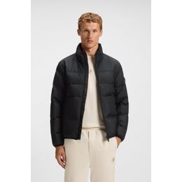 Daunenjacke BOSS Green "OW Urbanex Puffer", Herren, Gr. L, schwarz001, Web, Obermaterial: 100% Polyester. Füllung: 80% Entendaune, 20% Entenfeder, unifarben, regular fit normal, hoch geschlossener Ausschnitt, abgesteppte Kante, Jacken, Stehkragen, reflektierende Details, Ärmeltasche