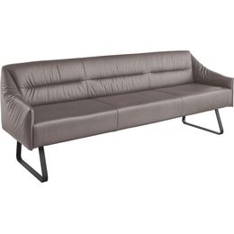 Essbank Musterring "JustB SP500", grau (elephant gre), B:232cm H:86cm T:70cm, Sitzbänke, Metallkufe schwarz, verschiedene Farben, Breite 220 oder 250 cm