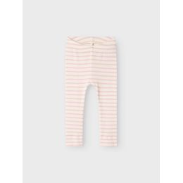 Leggings name it "NBNBANI XSL LEGGING NOOS", Baby, Gr. 80, N-Gr, rosa (winsome orchid), Feinripp, Obermaterial: 57% Baumwolle, 38% Modal, 5% Elasthan, geringelt, gestreift, slim fit knöchellang, Hosen