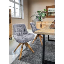 Esszimmersessel GUTMANN FACTORY, blau (eisblau), B:55cm H:84cm T:60cm, 100% Polyester, Sessel