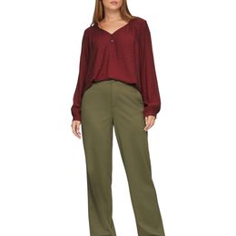 Langarmbluse s.Oliver, Damen, Gr. 34, lila (cranberry), Obermaterial: 80% Viskose, 20% Polyamid, unifarben, regular fit normal, V-Ausschnitt, mit Knopf,Ärmel mit Ärmelschlitz, Blusen, mit gesmokten Details