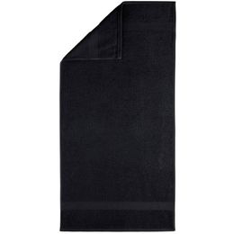 Handtücher Egeria "Diamant", schwarz, B:50cm L:100cm, Frotteevelours, Obermaterial: 100% Baumwolle, Handtücher, Uni Programm mit schmaler Bordüre, 100 % Baumwolle